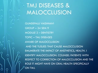 Tmj_diseases_dentistry_ppt_temporomandibular | PPTX