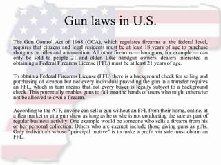 Gun laws in u.s | PPTX