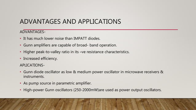 Gunn diode characteristics and conductivity | PPTX | Chemistry | Science