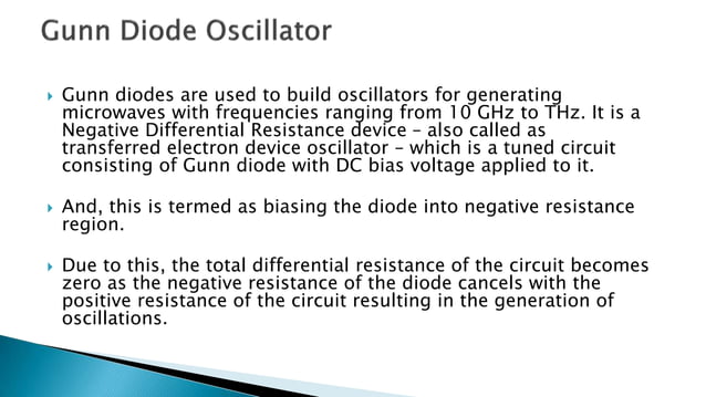 Gunn Diode | PPTX | Consumer Electronics | Technology & Computing
