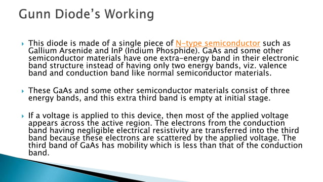 Gunn Diode | PPTX | Consumer Electronics | Technology & Computing
