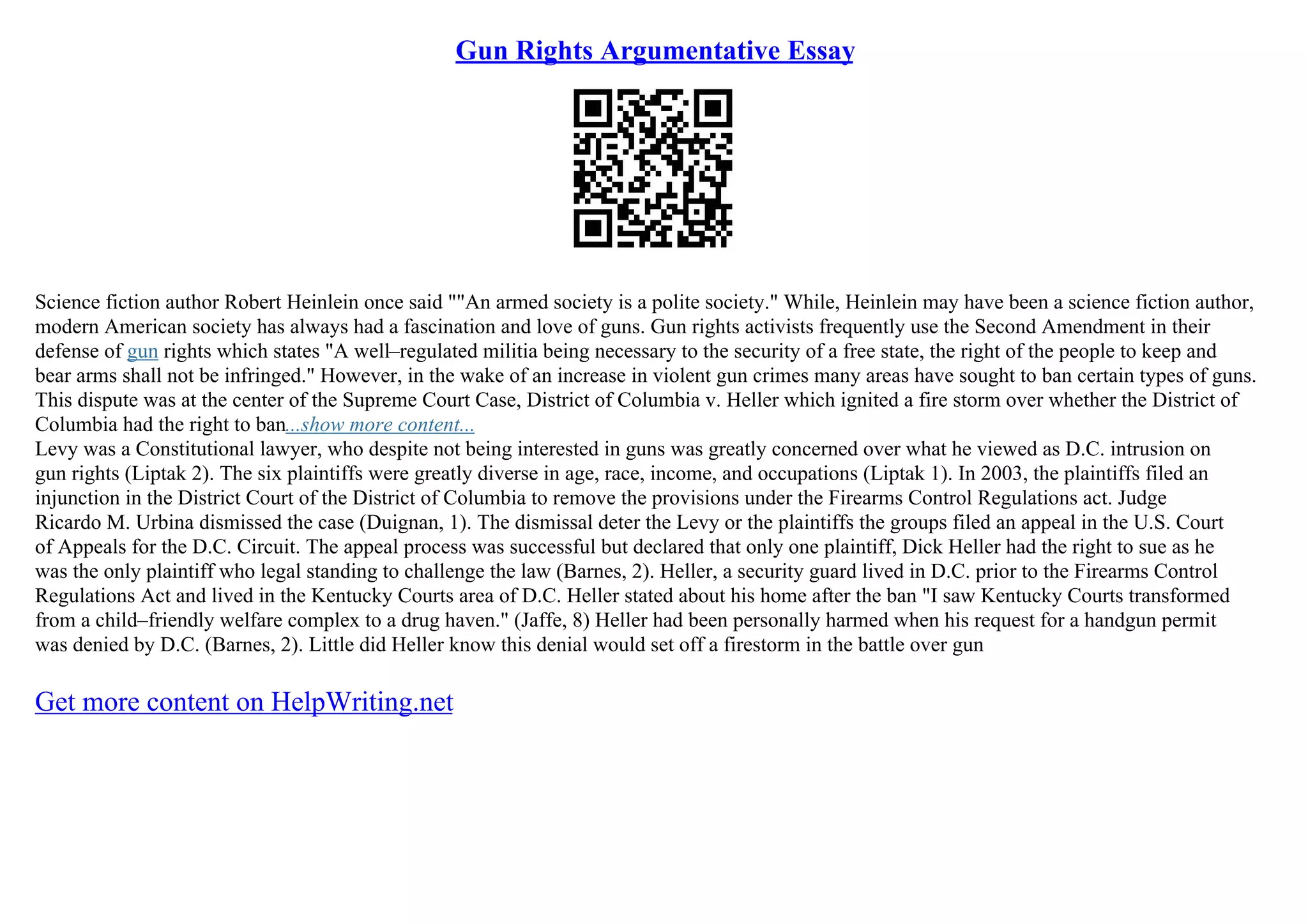 Gun Rights Argumentative Essay | PPT