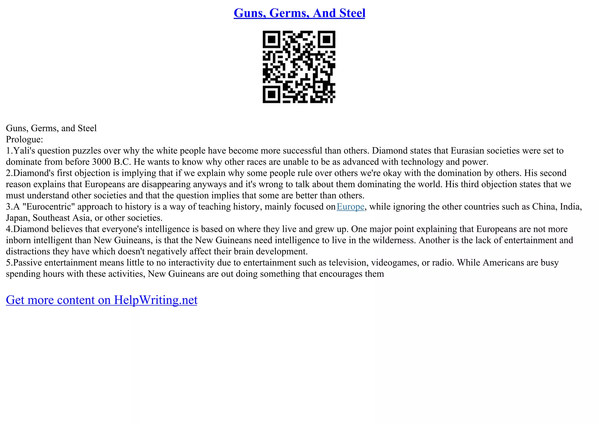 Guns Germs And Steel | PDF