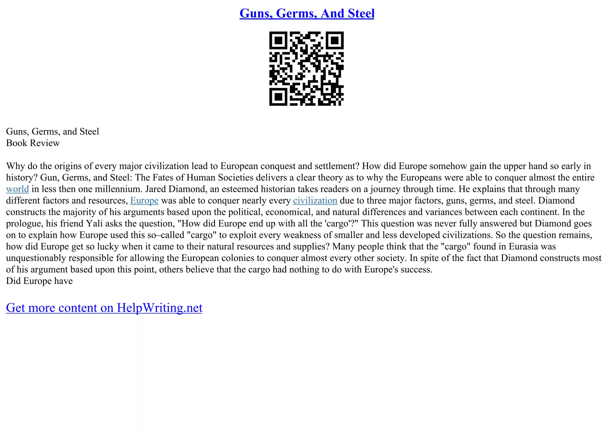 Guns Germs And Steel | PDF