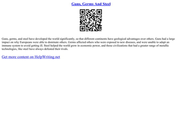 Guns Germs And Steel | PDF | Geography | Science