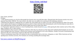 Guns Germs And Steel | PDF
