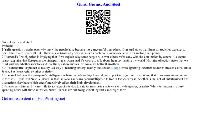 Guns Germs And Steel | PDF | Geography | Science