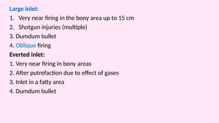 Gun shot injuries PRESENTATION | PPTX
