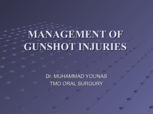 Gun shot injury | PPT | Arms & Ammunition | Sensitive Topics