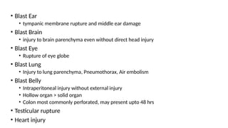 Gun Shot Injury for undergradutes and allied courses | PPT