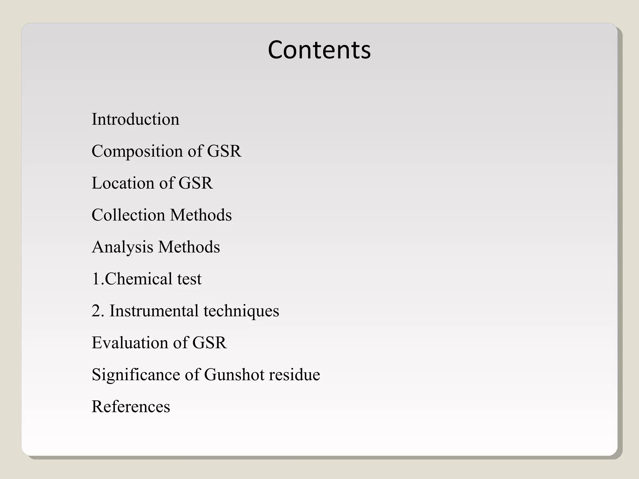 Gunshot residue, forensic analysis and interpretation ppt 03 | PPT
