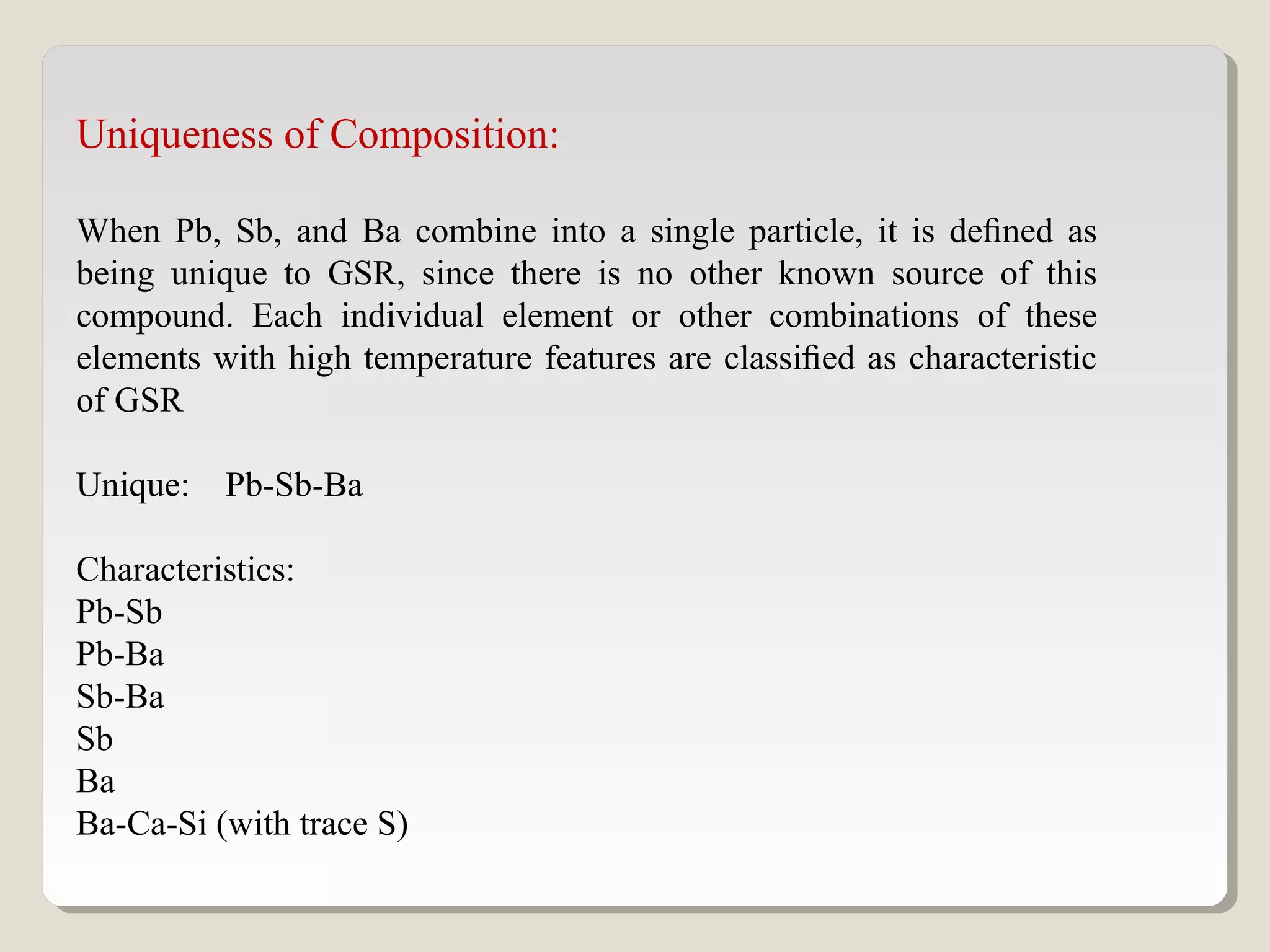 Gunshot residue, forensic analysis and interpretation ppt 03 | PPT