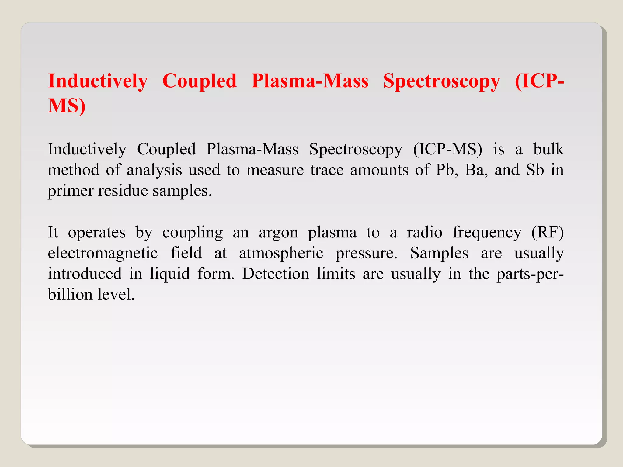 Gunshot residue, forensic analysis and interpretation ppt 03 | PPT