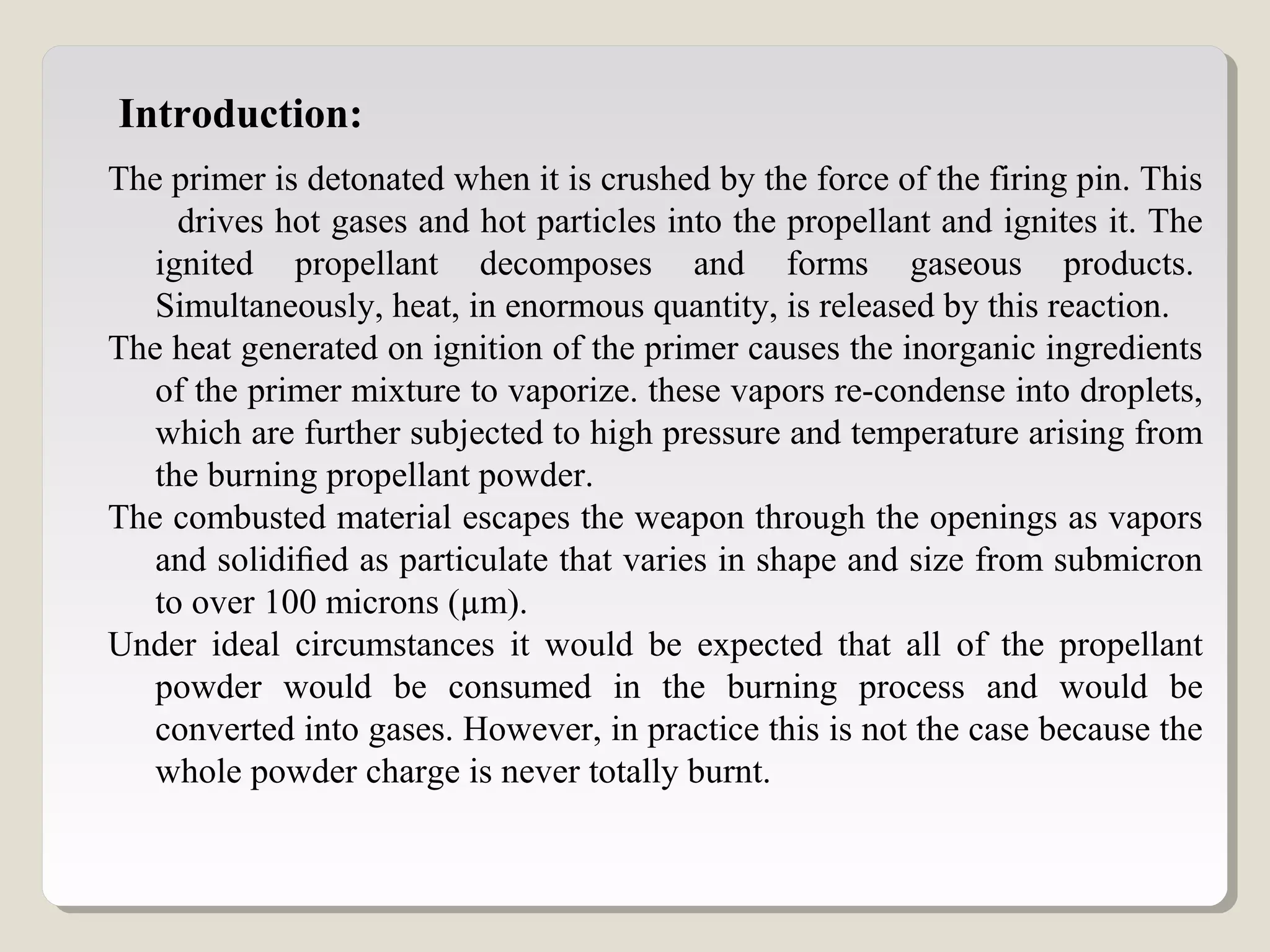 Gunshot residue, forensic analysis and interpretation ppt 03 | PPT