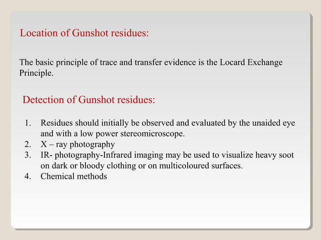 Gunshot residue, forensic analysis and interpretation ppt 03 | PPT ...