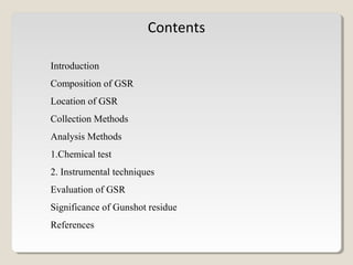 Gunshot residue, forensic analysis and interpretation ppt 03 | PPT