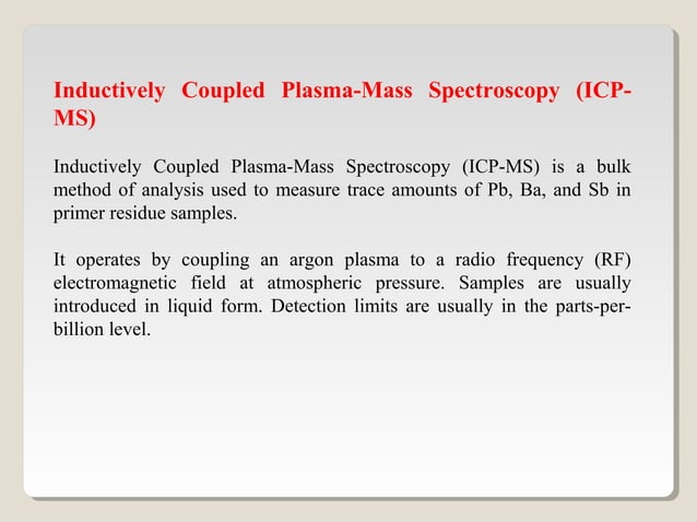 Gunshot residue, forensic analysis and interpretation ppt 03 | PPT ...