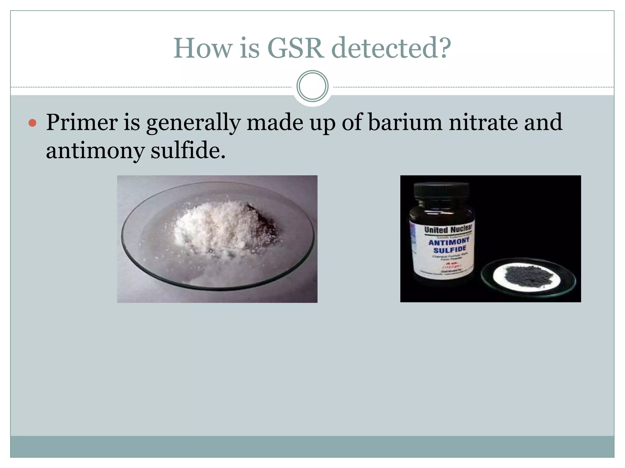 Chemical tests for GSR | PPTX