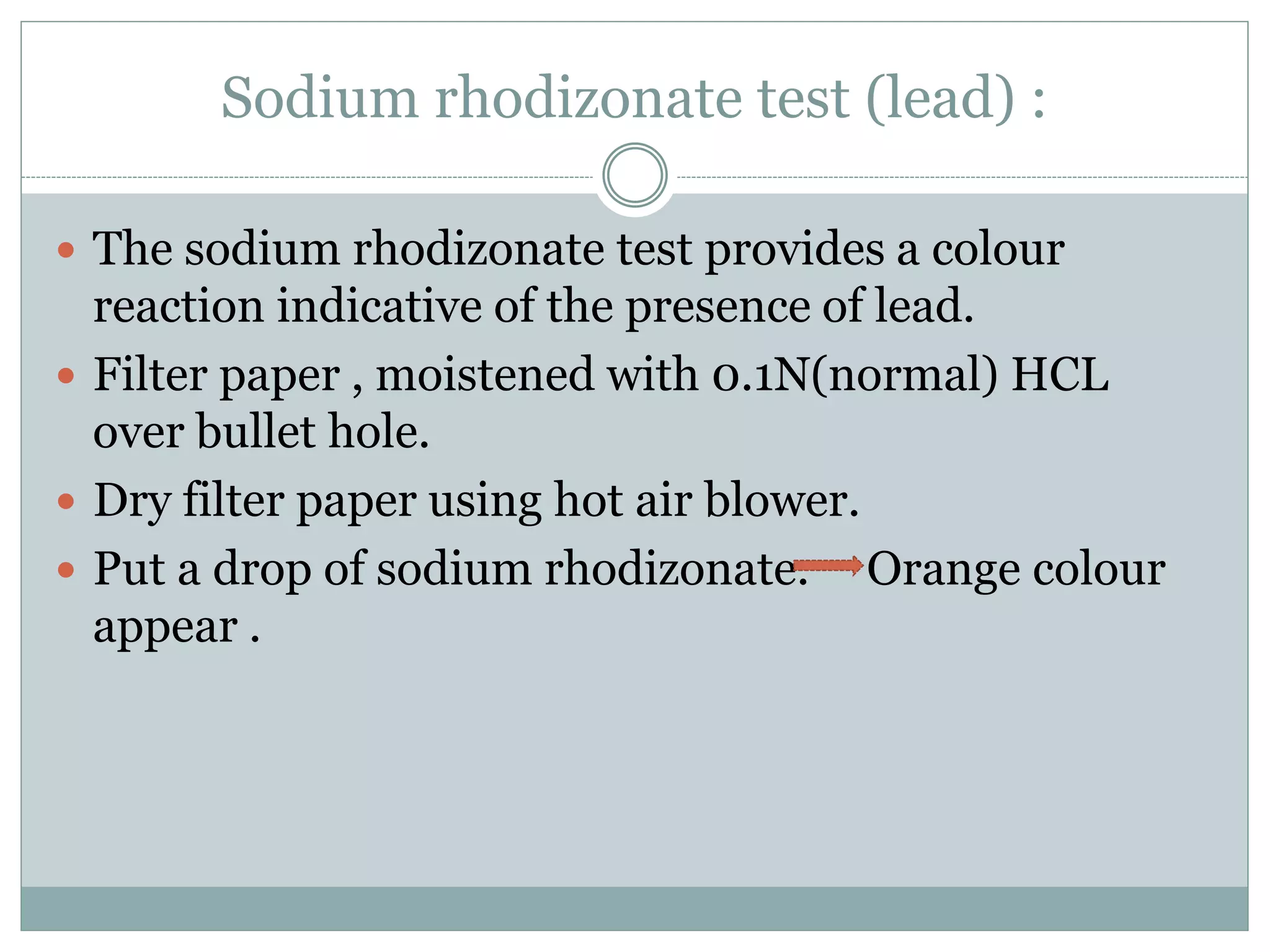 Chemical tests for GSR | PPTX