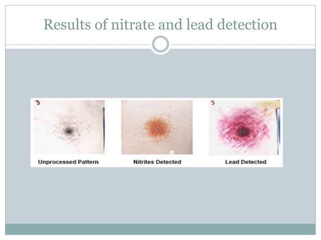 Chemical tests for GSR | PPTX | Arms & Ammunition | Sensitive Topics