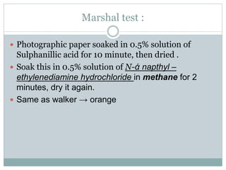 Chemical tests for GSR | PPTX | Arms & Ammunition | Sensitive Topics