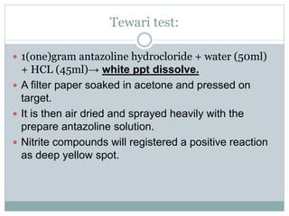 Chemical tests for GSR | PPTX | Arms & Ammunition | Sensitive Topics