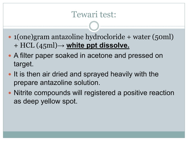 Chemical tests for GSR | PPTX | Arms & Ammunition | Sensitive Topics