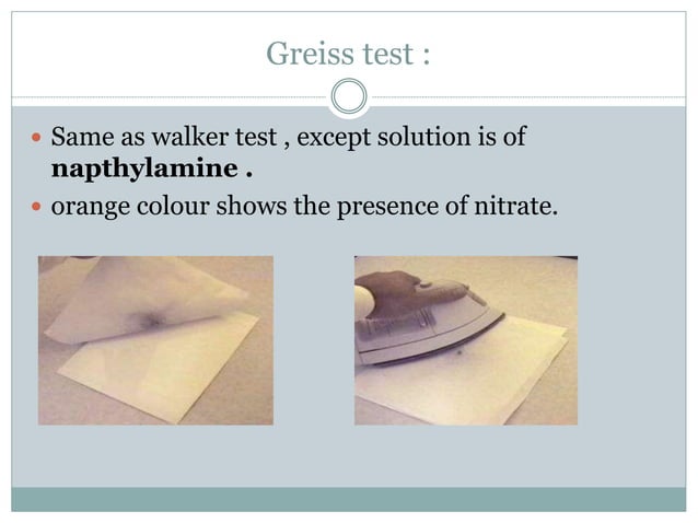 Chemical Tests For Gsr