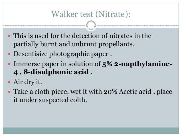 Chemical Tests For Gsr