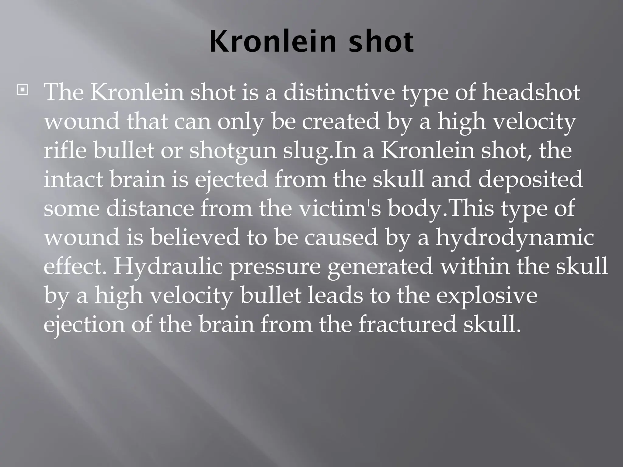 Gunshot Trauma it’s mechanism of injury and it’s classification | PPTX