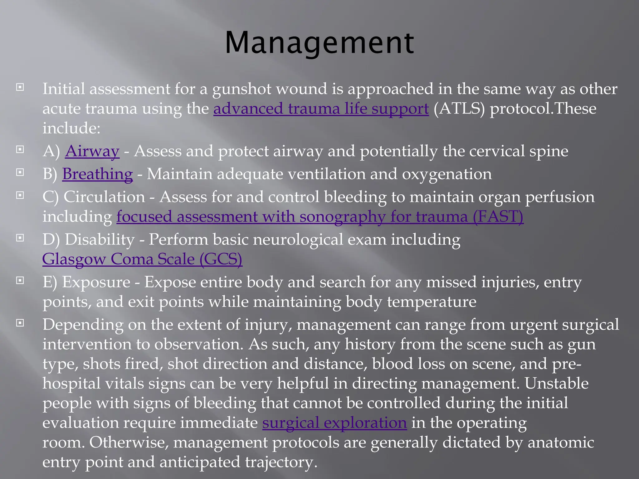 Gunshot Trauma it’s mechanism of injury and it’s classification | PPTX