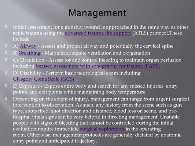 Gunshot Trauma it’s mechanism of injury and it’s classification | PPT