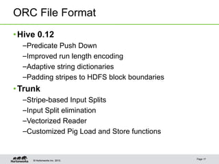 Gunther hagleitner：apache hive & stinger | PDF