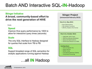 Gunther hagleitner：apache hive & stinger | PDF