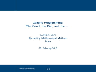 Generic programming | PPT