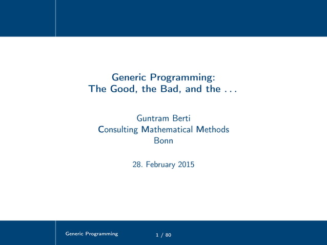Generic programming | PPT