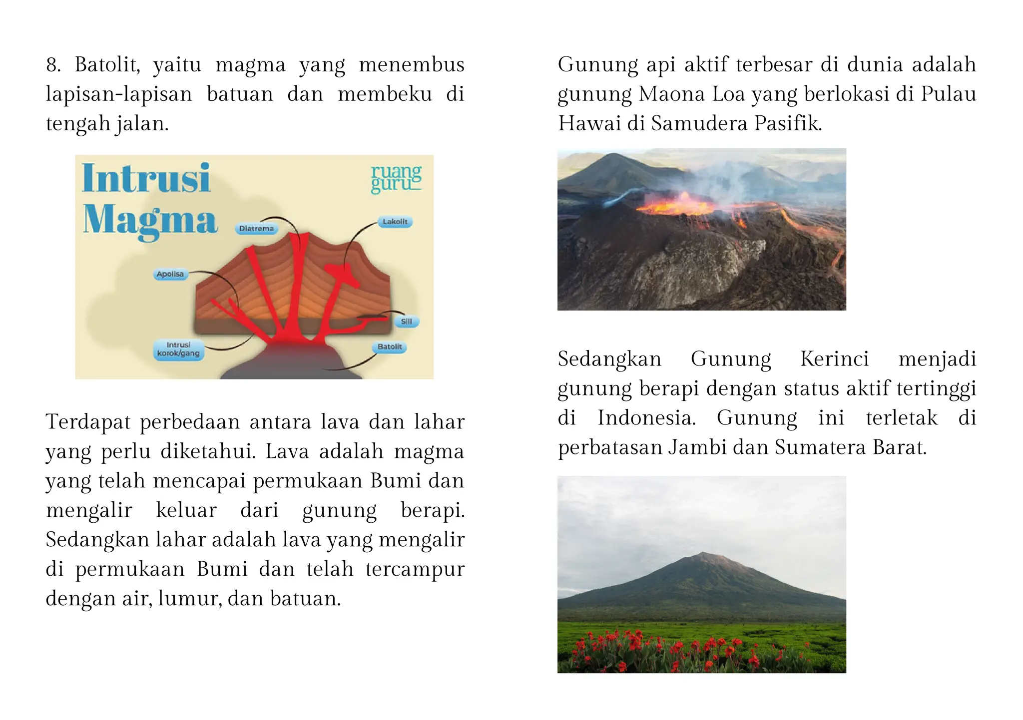 Gunung berapi, struktur, dan jenis jenisnya | PDF