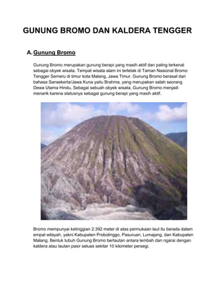 Artikel Gunung bromo dan kaldera tengger | DOCX