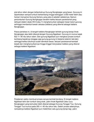 Artikel Gunung bromo dan kaldera tengger | DOCX