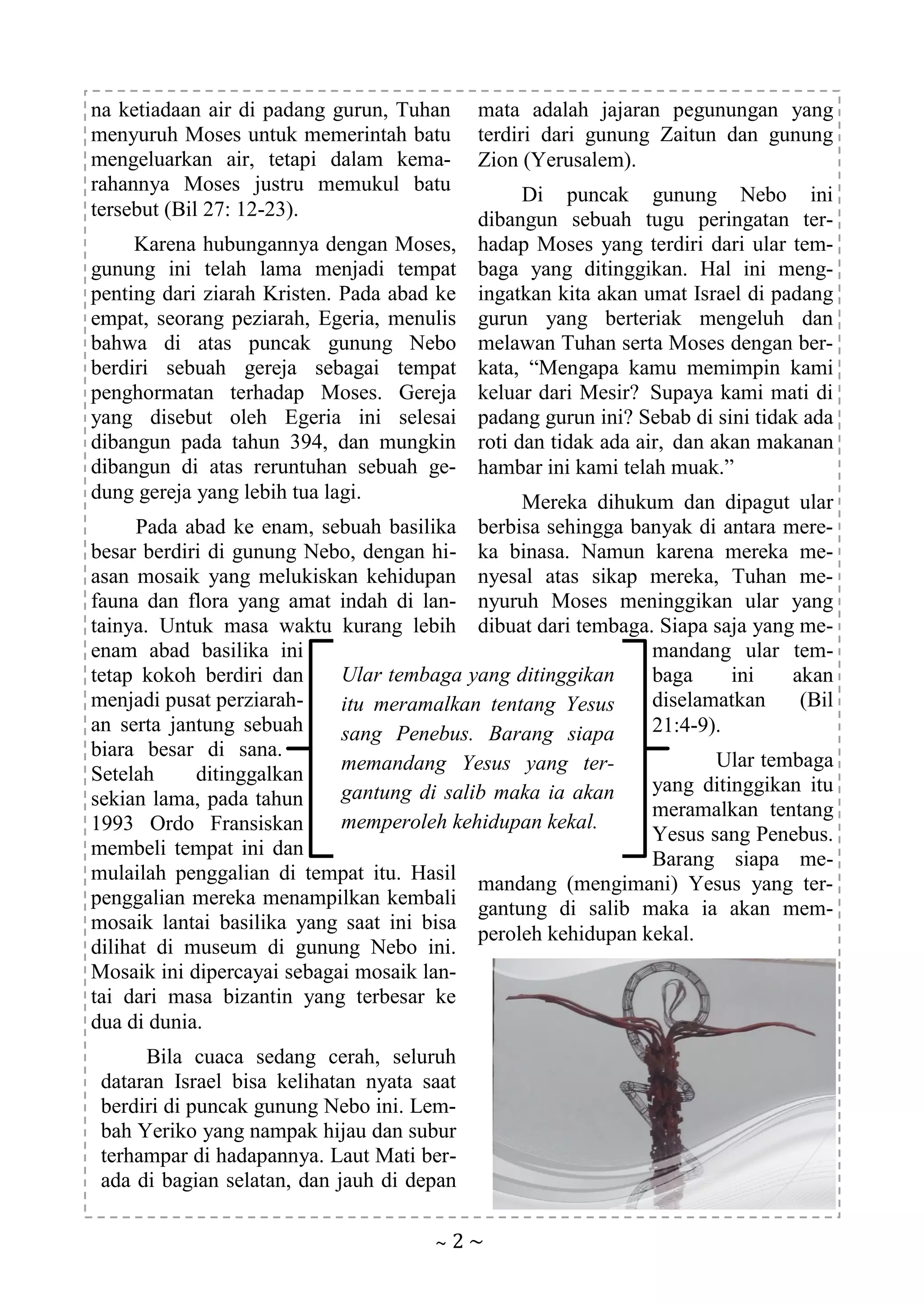 Gunung Nebo, Madaba, Sungai Yordan | PDF