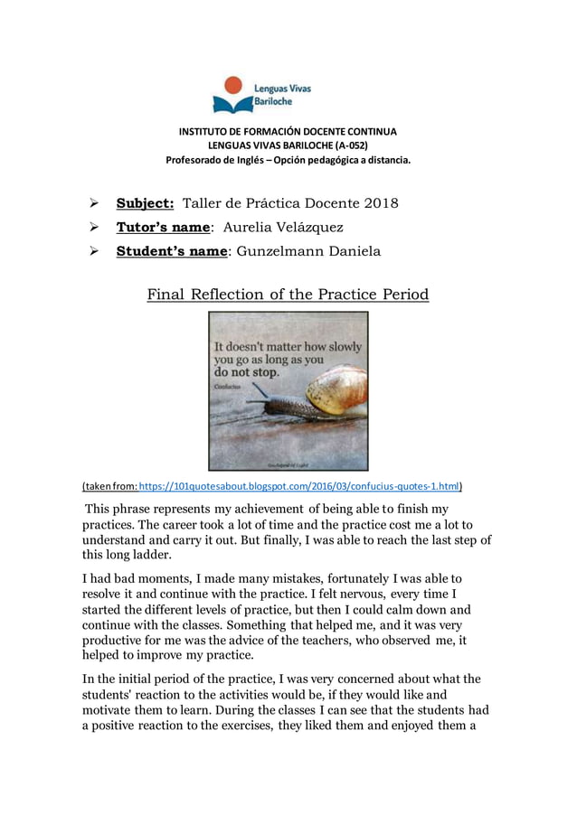 Gunzelmann tpd - final reflection | PDF