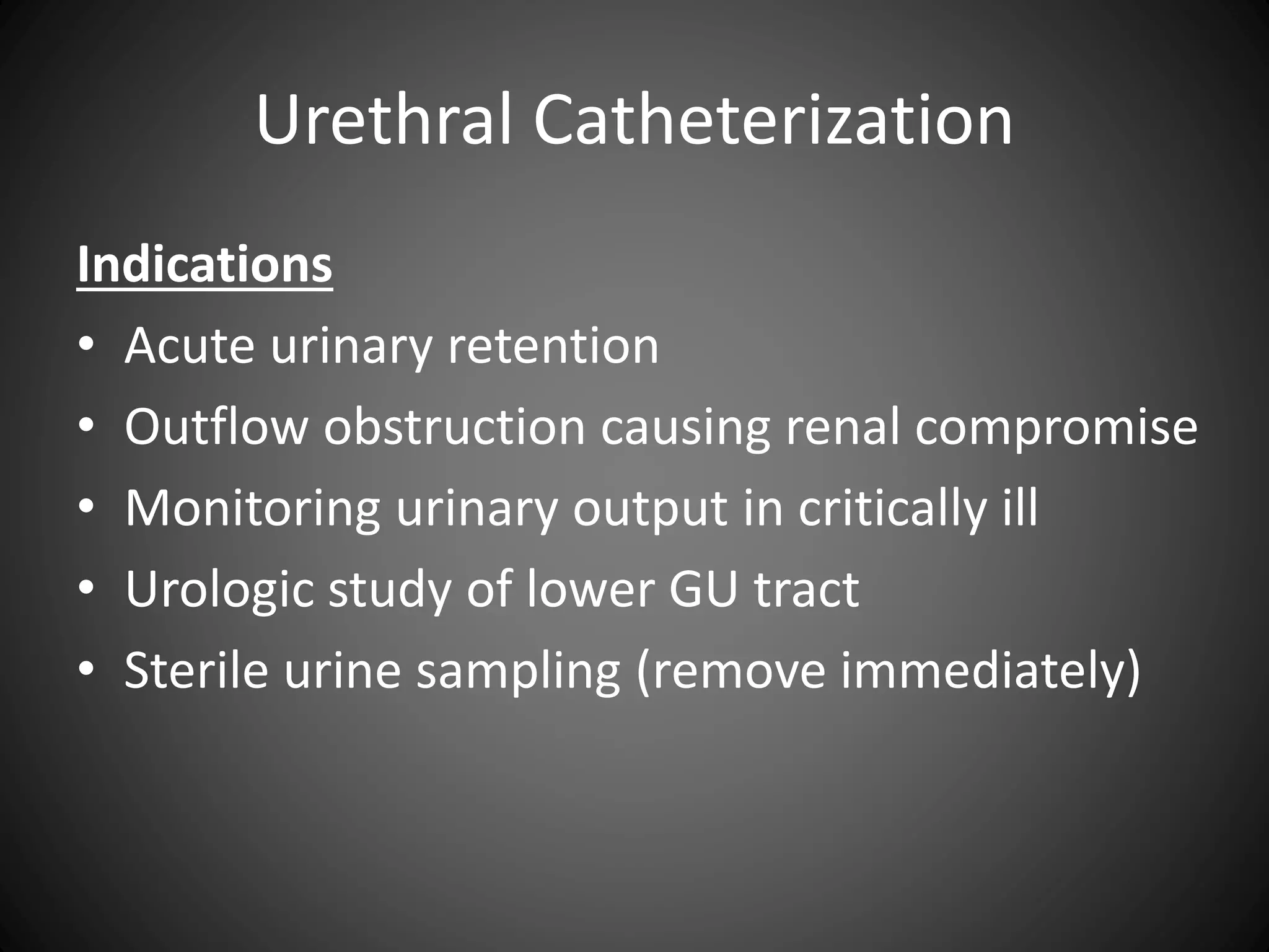 Urologic Procedures in the Emergency Department | PPTX