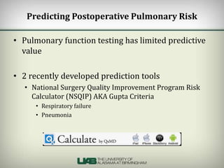 Gupta indices for postop pulmonary complications | PPTX | Lung and ...