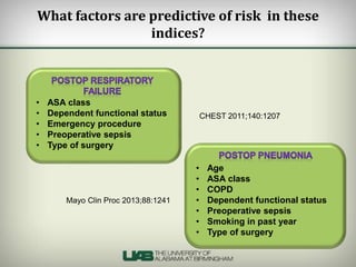 Gupta indices for postop pulmonary complications | PPTX | Lung and ...