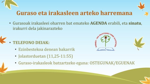 Gurasoekin bilera 2017 2018 | PPT