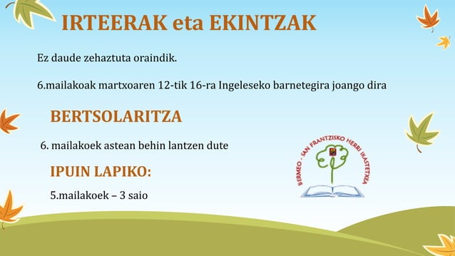 Gurasoekin bilera 2017 2018 | PPT