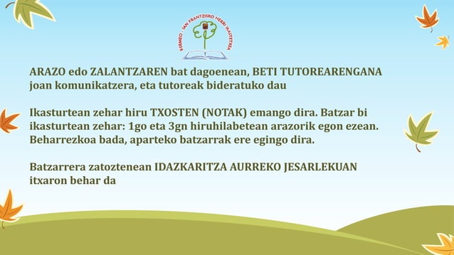 Gurasoekin bilera 2017 2018 | PPT