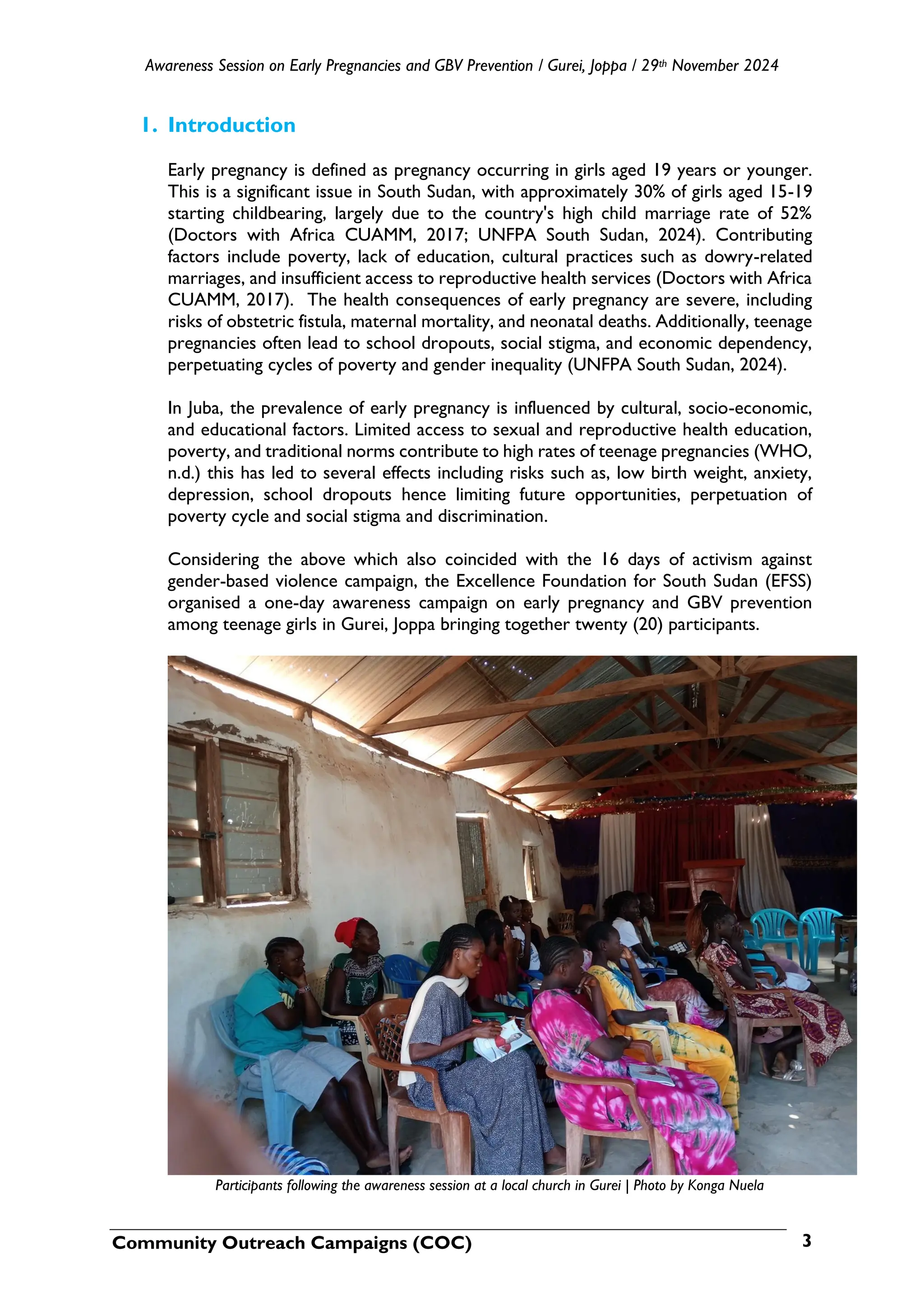 AWARENESS SESSION ON EARLY PREGNANCIES AND GENDER-BASED VIOLENCE (GBV ...