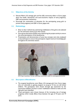 AWARENESS SESSION ON EARLY PREGNANCIES AND GENDER-BASED VIOLENCE (GBV ...