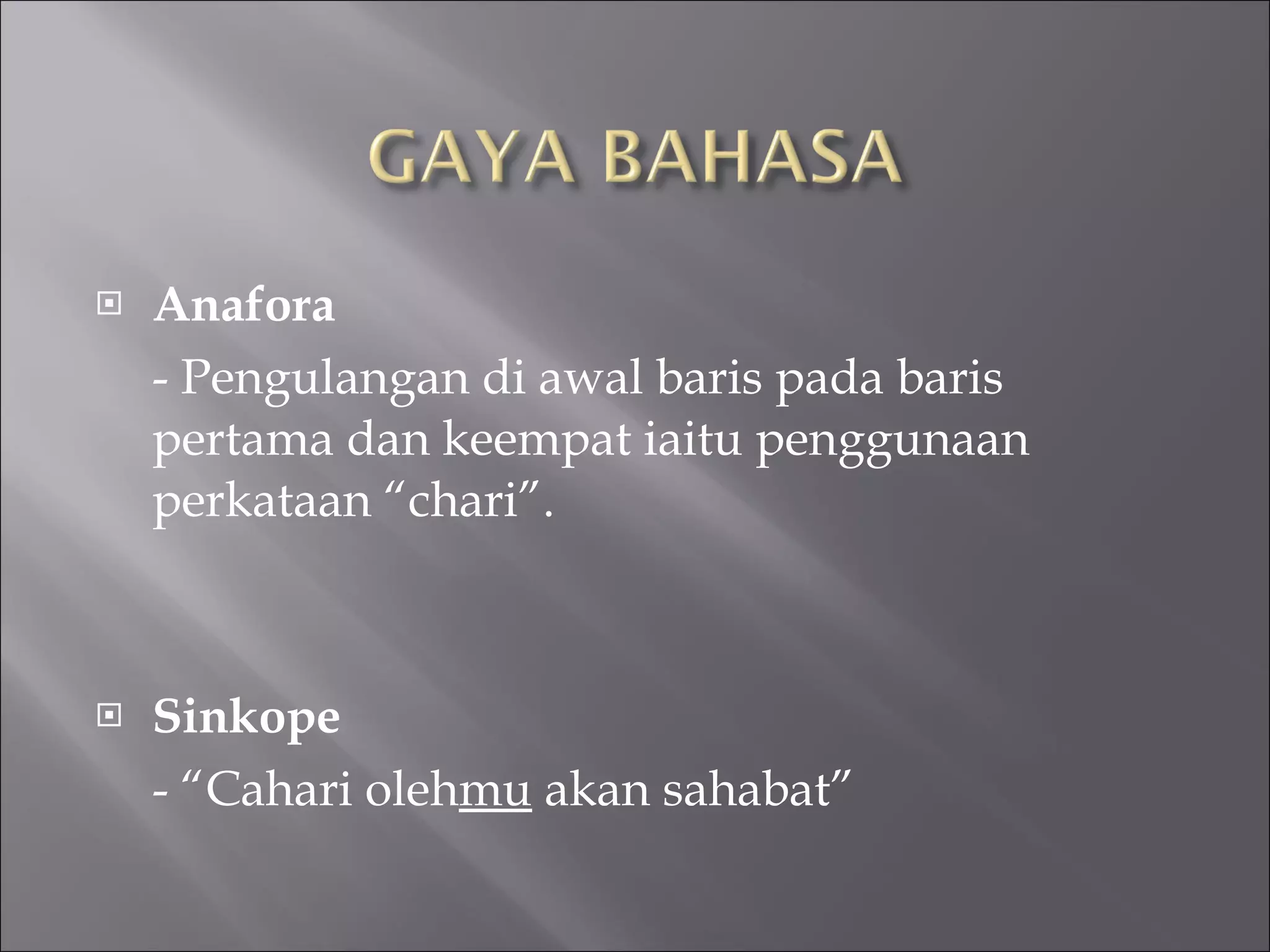 Gurindam 12 fasal yang keenam | PPT